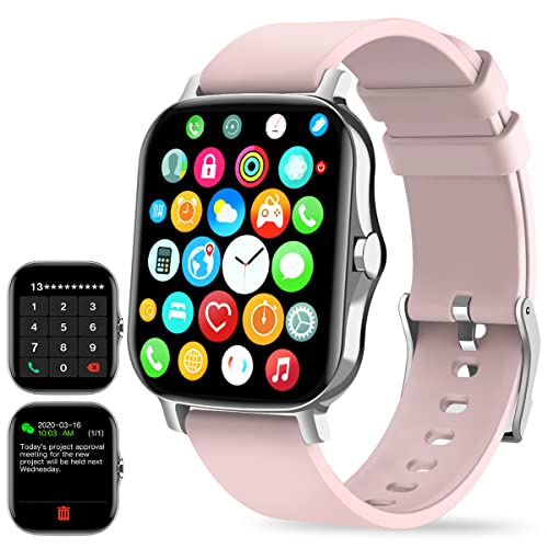 Smart Watches for Women (Answer/Make Call),IP68 Waterproof Smartwatch with Call and Text 1.7" Fitness Tracker for Android iOS Phones Health Watch with Sleep Tracker Sports Watch with Step Counter GPS