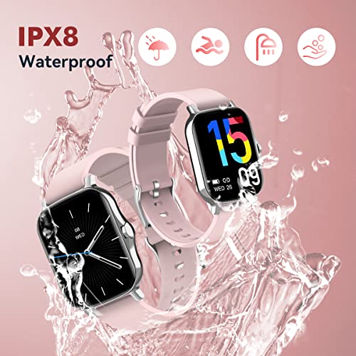 Smart Watches for Women (Answer/Make Call),IP68 Waterproof Smartwatch with Call and Text 1.7" Fitness Tracker for Android iOS Phones Health Watch with Sleep Tracker Sports Watch with Step Counter GPS