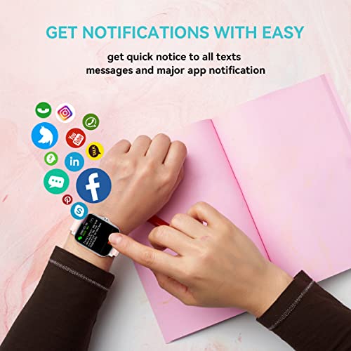 Smart Watches for Women (Answer/Make Call),IP68 Waterproof Smartwatch with Call and Text 1.7" Fitness Tracker for Android iOS Phones Health Watch with Sleep Tracker Sports Watch with Step Counter GPS