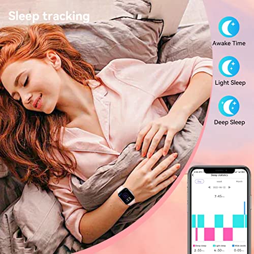 Smart Watches for Women (Answer/Make Call),IP68 Waterproof Smartwatch with Call and Text 1.7" Fitness Tracker for Android iOS Phones Health Watch with Sleep Tracker Sports Watch with Step Counter GPS