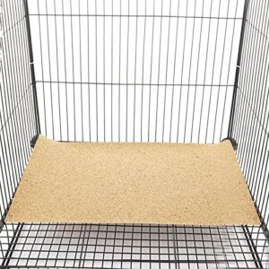 55 Pcs Gravel Paper for Bird Cage, 17x11 Inches Bird Cage Gravel Liner, Bird Grinding Sandpaper, Easy Clean Pet Sandpaper, Calcium Paper with Sea Sand for Birds Parrots Cockatiels(55Pcs Fine Sand)