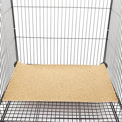 55 Pcs Gravel Paper for Bird Cage, 17x11 Inches Bird Cage Gravel Liner, Bird Grinding Sandpaper, Easy Clean Pet Sandpaper, Calcium Paper with Sea Sand for Birds Parrots Cockatiels(55Pcs Fine Sand)