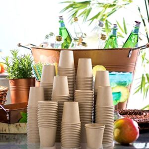 [300 Pack] 3 oz Paper Cups, Disposable Bathroom Cups, Brown Kraft Paper Cups, Sturdy and Durable, Leak-Proof, Small Mouthwash Cups, Mini Paper Cups for Parties, Picnics, Barbecues, Travel and Events