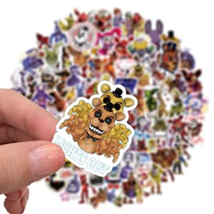 Five Nights at Freddy's Stickers 100PCS Vinyl Waterproof Stickers for Laptop Water Bottles Skateboard Computer Phone Bumper Car,FNAF Terror Game Stickers for Teens Kids Adults