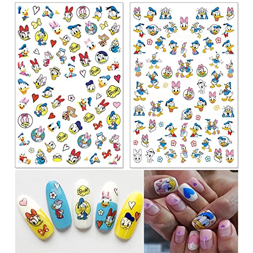 6 Sheets Cartoon Nail Art Stickers Cute Nail Decals for Women Girls Kids Self Adhesive Design Anime Nail Stickers Decals Cartoon Anime Nail Charm for Acrylic Nails Decoration DIY Manicure Tips