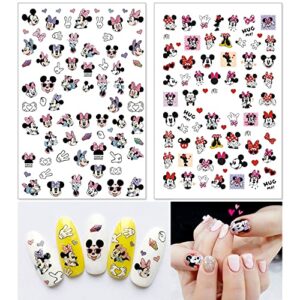 6 Sheets Cartoon Nail Art Stickers Cute Nail Decals for Women Girls Kids Self Adhesive Design Anime Nail Stickers Decals Cartoon Anime Nail Charm for Acrylic Nails Decoration DIY Manicure Tips