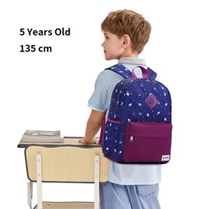 Cusangel Kids Backpack, Durable Cute Multi Compartment Toddler Preschool Elenemtary Primary Backpack for Boys and Girls(Purple Blue)