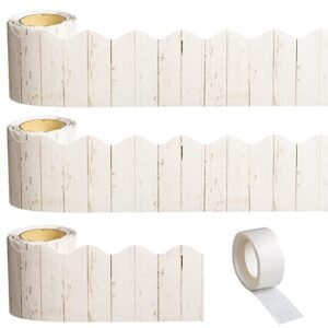 99 feet white wood bulletin board border 3 roll rustic wood scalloped borders trim decorative classroom bulletin board rolled trim back to school decoration for fall classroom school office decoration