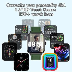 Choiknbo Smart Watch 1.7" Touch Screen Call Answer Receive /Dial, Fitness Tracker Smart Watches for Android iOS Phones, IP67 Waterproof with Sleep/Heart Rate Activity Tracker Smartwatch for Man Women