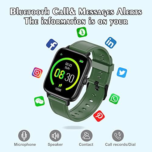 Choiknbo Smart Watch 1.7" Touch Screen Call Answer Receive /Dial, Fitness Tracker Smart Watches for Android iOS Phones, IP67 Waterproof with Sleep/Heart Rate Activity Tracker Smartwatch for Man Women