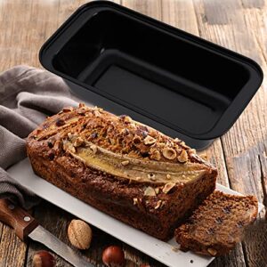 Coloch 6 Pack Metal Black Non-stick Loaf Pan, Bread Baking Mold Carbon Steel Toast Bakeware for Brownies, Meatloaf, Home Kitchen, Dessert Shop, Hand Design, Black