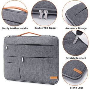 KINGSLONG 16 inch Laptop Sleeve Bag,Slim Shockproof Handle Carrying Case Protective Computer Cover for Apple 2019-2022MacBook Air/Pro Chromebook Acer Asus Dell Lenovo HP Notebook,Grey