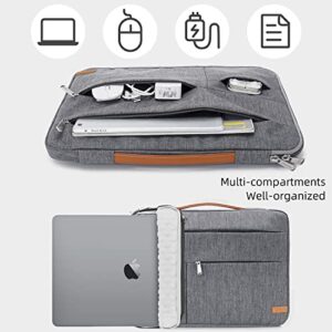 KINGSLONG 16 inch Laptop Sleeve Bag,Slim Shockproof Handle Carrying Case Protective Computer Cover for Apple 2019-2022MacBook Air/Pro Chromebook Acer Asus Dell Lenovo HP Notebook,Grey