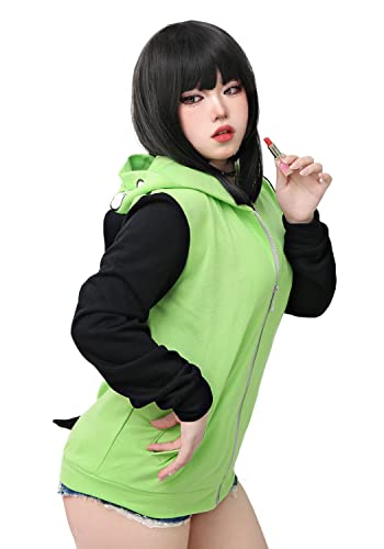 C-ZOFEK ZIM Cosplay Hoodie Mens Womens Green Coat with Ears for Halloween and St. Patrick's Day Costume