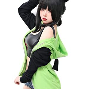 C-ZOFEK ZIM Cosplay Hoodie Mens Womens Green Coat with Ears for Halloween and St. Patrick's Day Costume