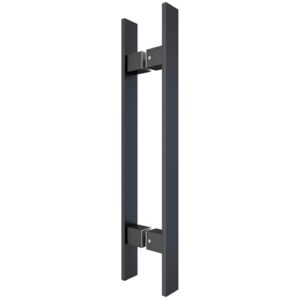 barnsmith 18" barn door push pull handle,glass door handle,heavy duty grade-304 stainless steel square commercial door handle,entrance entry front door handle office wood garage handle pull set,black