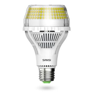 sansi 400w equivalent led light bulb, 6000 lumens brightest led bulb, 5000k daylight e26 a21 super bright light bulb non-dimmable, 22-year lifetime, 40w power energy saving led bulb for home workshop