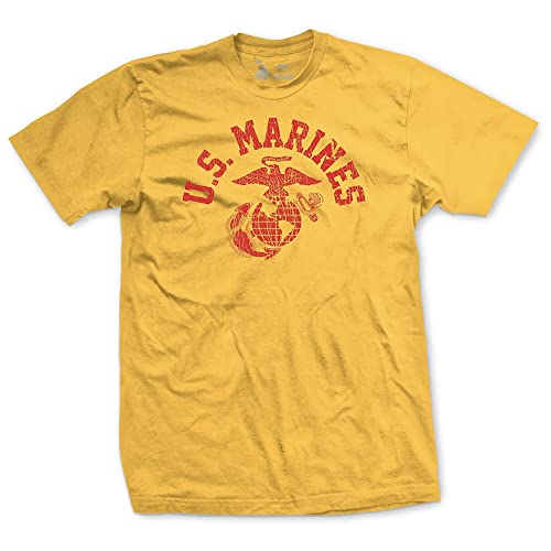 OUTSIDE THE WIRE APPAREL Leatherneck for Life Old School Gold USMC Shirts for Men - Marine Corps T Shirts Attire - US Marine Corps Gifts for Men