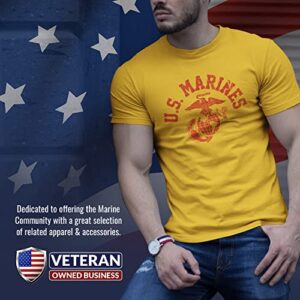 OUTSIDE THE WIRE APPAREL Leatherneck for Life Old School Gold USMC Shirts for Men - Marine Corps T Shirts Attire - US Marine Corps Gifts for Men