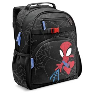 simple modern marvel toddler backpack for school boys | kindergarten elementary kids backpack | fletcher collection | kids - medium (15" tall) | spidey kid