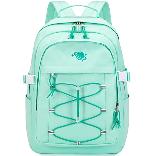 MIRLEWAIY Fashion College School bag Large Travle Backpack Teen Neutral Bookbag Student Daypack Bag for Boys Girls, Mint green