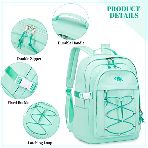 MIRLEWAIY Fashion College School bag Large Travle Backpack Teen Neutral Bookbag Student Daypack Bag for Boys Girls, Mint green