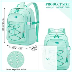 MIRLEWAIY Fashion College School bag Large Travle Backpack Teen Neutral Bookbag Student Daypack Bag for Boys Girls, Mint green