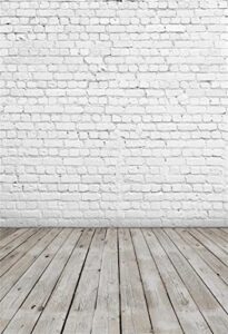 harfirbe 5x7ft white brick photography background retro wooden floor portrait photo studio