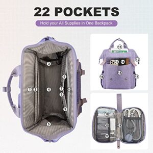 LOVEVOOK Laptop Backpack Purse for Women Work Travel Backpack Teacher Business Commuter Computer Bag Doctor Nurse Bags College Backpack Laptop Bag, Stylish Daypack, 15.6 Inch, Purple