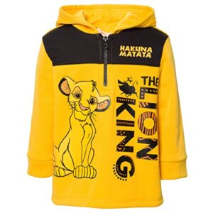 disney lion king simba timon pumbaa little boys fleece half zip hoodie 7-8