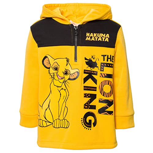 Disney Lion King Simba Timon Pumbaa Little Boys Fleece Half Zip Hoodie 7-8