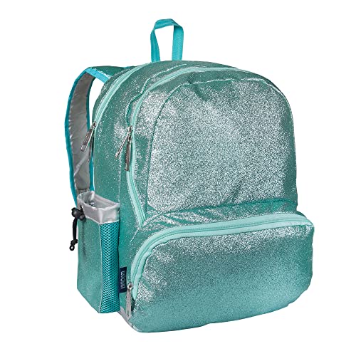 Wildkin 17-Inch Kids Backpack for Boys & Girls, Perfect for Late Elementary School Backpack, Features Three Zippered Compartment, Ideal Size for School & Travel Backpacks (Blue Glitter)