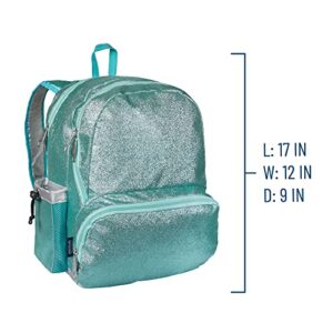 Wildkin 17-Inch Kids Backpack for Boys & Girls, Perfect for Late Elementary School Backpack, Features Three Zippered Compartment, Ideal Size for School & Travel Backpacks (Blue Glitter)