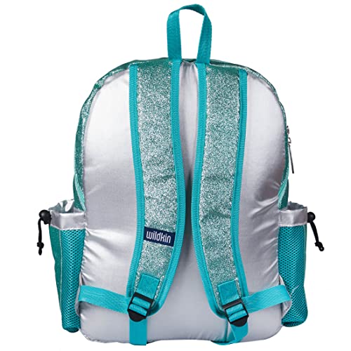 Wildkin 17-Inch Kids Backpack for Boys & Girls, Perfect for Late Elementary School Backpack, Features Three Zippered Compartment, Ideal Size for School & Travel Backpacks (Blue Glitter)