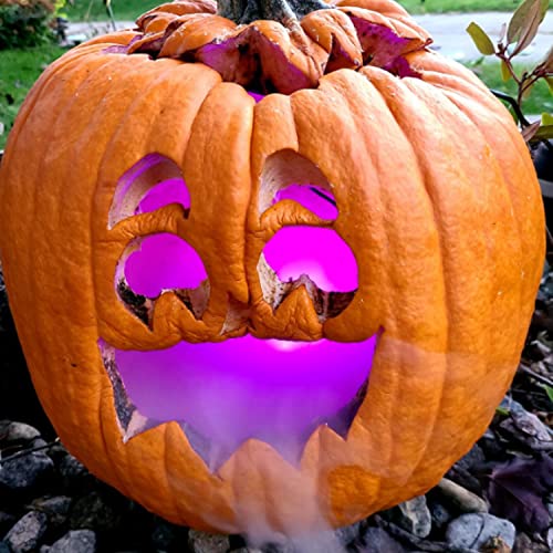 UPLAVIE Halloween Decoration, Ultrasonic Mist Maker Fogger with Black Witch Cauldron Waterproof Frame 12 LED Light Flashes for Halloween Decor Water Fountain Pond Fogger Fishtank