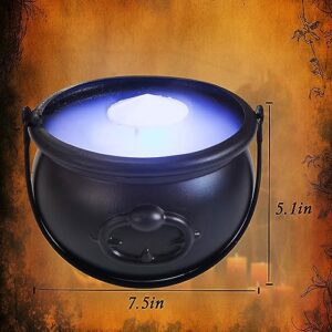 UPLAVIE Halloween Decoration, Ultrasonic Mist Maker Fogger with Black Witch Cauldron Waterproof Frame 12 LED Light Flashes for Halloween Decor Water Fountain Pond Fogger Fishtank