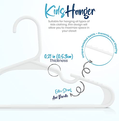 Utopia Home 20 Pack Kids Hangers - 11.5 Inch Plastic Baby Hangers for Closet - Childrens Hangers for Clothes & Infant Hangers for Closet - Ideal for Everyday Standard Use (White)