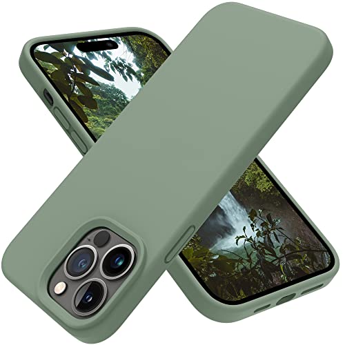 OTOFLY Designed for iPhone 14 Pro Case, Silicone Shockproof Slim Thin Phone Case for iPhone 14 Pro 6.1 inch (Calke Green)