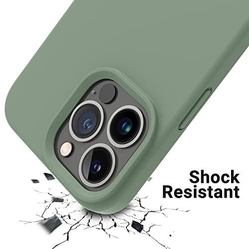 OTOFLY Designed for iPhone 14 Pro Case, Silicone Shockproof Slim Thin Phone Case for iPhone 14 Pro 6.1 inch (Calke Green)