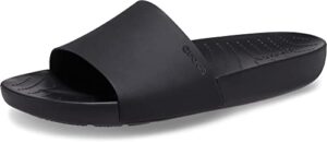 crocs women's splash slides sandal, black, 7