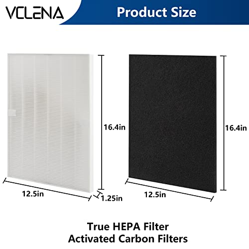 C545 True HEPA Filter Replacement for Winix C545 Filter S Air Purifier P150, B151 Filter, Compare to Part #1712-0096-00, 2 Pack H13 HEPA Filters & 4 Pack Carbon Prefilters