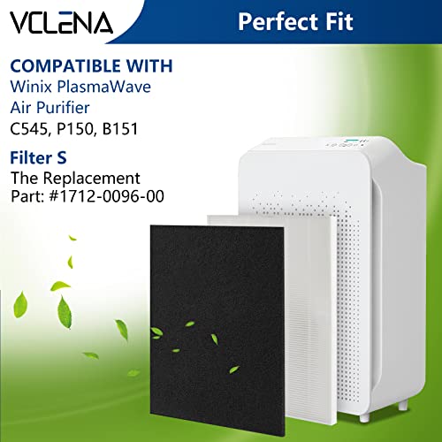 C545 True HEPA Filter Replacement for Winix C545 Filter S Air Purifier P150, B151 Filter, Compare to Part #1712-0096-00, 2 Pack H13 HEPA Filters & 4 Pack Carbon Prefilters