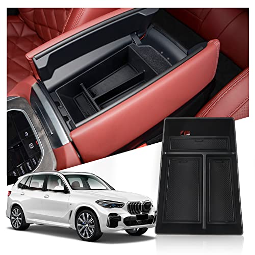 for X5/X6/X7 Center Console Organizer 2020-2024 BMW X5/X6/X7 Accessories Middle Console Organizer X5/X6/X7 Armrest Storage Box Glove Console Tray Compatible with 2020 2021 2022 2023 2024 BMW X5/X6/X7