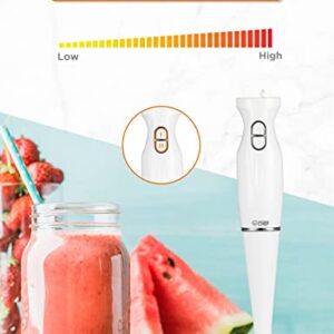 COMMERCIAL CHEF Immersion Blender, Hand Blender with Stainless Steel Blades, Immersion Blender with Quiet Motor, Electric Mini Blender for Delicious Food