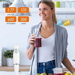 COMMERCIAL CHEF Immersion Blender, Hand Blender with Stainless Steel Blades, Immersion Blender with Quiet Motor, Electric Mini Blender for Delicious Food