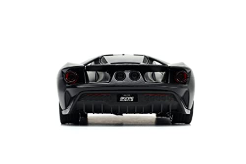 Jada Toys Big Time Muscle 1:24 2017 Ford GT Die-cast Car Black/White Stripes, Toys for Kids and Adults