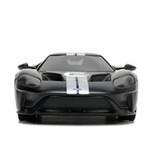 Jada Toys Big Time Muscle 1:24 2017 Ford GT Die-cast Car Black/White Stripes, Toys for Kids and Adults