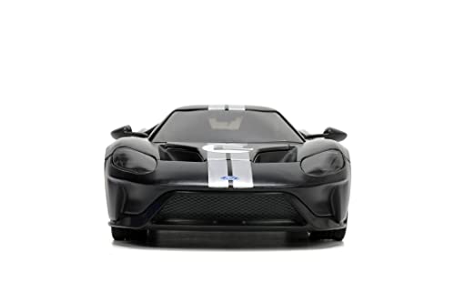 Jada Toys Big Time Muscle 1:24 2017 Ford GT Die-cast Car Black/White Stripes, Toys for Kids and Adults