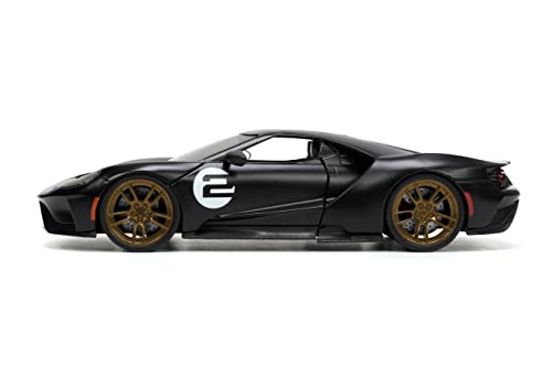 Jada Toys Big Time Muscle 1:24 2017 Ford GT Die-cast Car Black/White Stripes, Toys for Kids and Adults