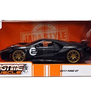 Jada Toys Big Time Muscle 1:24 2017 Ford GT Die-cast Car Black/White Stripes, Toys for Kids and Adults